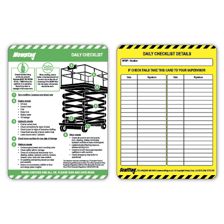 MEWP Inspection Tagging | Scafftag