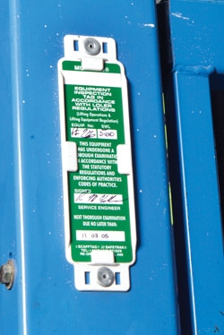 Check and maintain your Forklift equipment with LOLER Tag